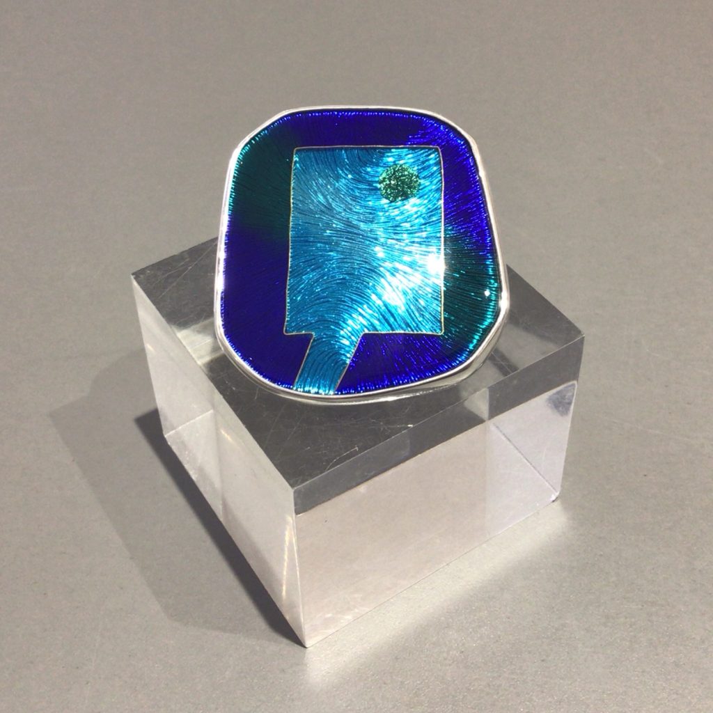 Royal Blue, Teal & Sky Blue Enamel Brooch - RBSA